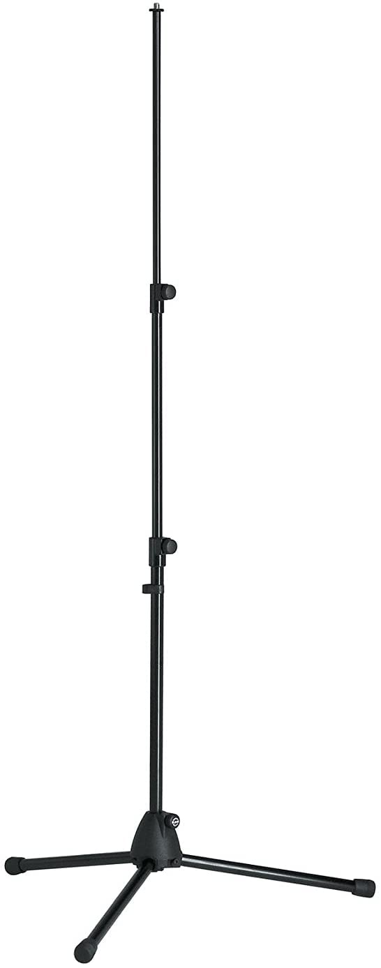 K&M König & Meyer 19900.500.55 Tripod Microphone Stand | Lightweight Base | Sturdy Folding Legs | Adjustable Height Clutch Up To 58” | Storage/Travel Compact Design | Pro Grade | German Made | Black