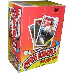 1 (one) box of 1988 topps baseball card box (tom glavine rc) bubble gum cards (36 packs per box)