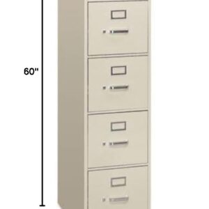 HON 310 Series Vertical File With Lock - 15" x 26.5" x 60" - Metal - 5 x File Drawer(s) - Letter - Security Lock, Rust Resistant - Light Gray