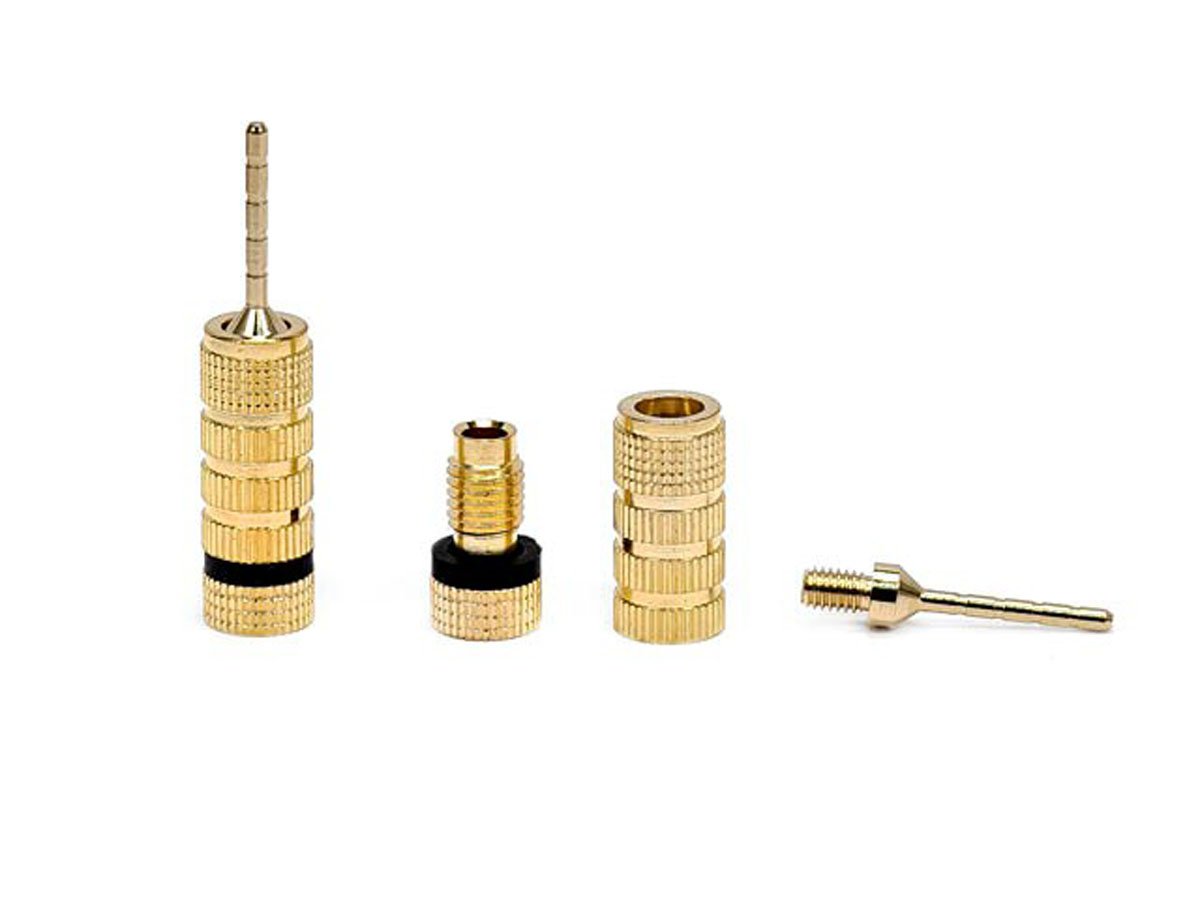 Monoprice 9438 Gold Plated Speaker Pin Plugs - 5 Pairs - Pin Screw Type, For Speaker Wire, Home Theater, Wall Plates And More