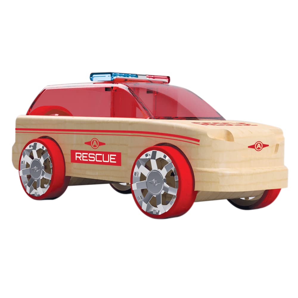 Automoblox Mini Rescue Pack — Wooden Mix-and-Match Vehicles — Build and Rebuild — Ages 4+