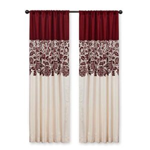 Lush Decor Estate Garden, Curtain Panel, Red 54.00" x 1.00"