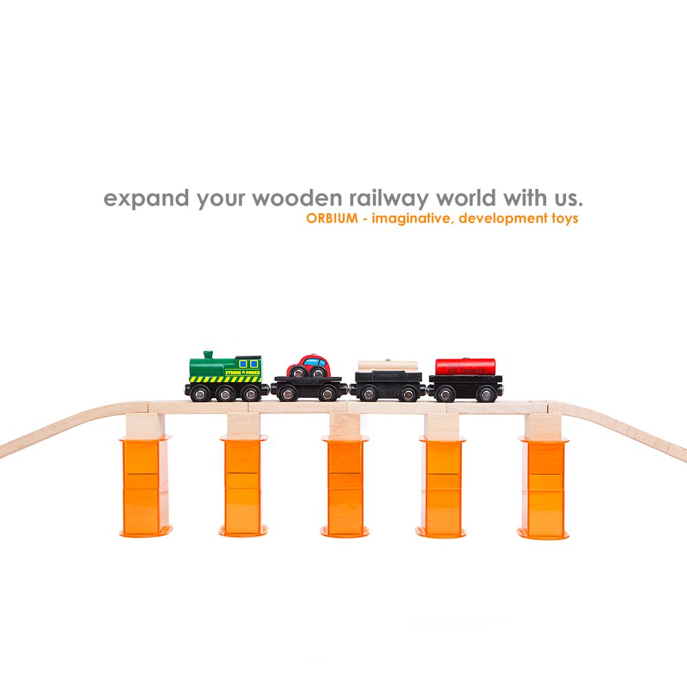 Orbrium Toys 110 Pcs Wooden Train Track Expansion Pack Compatible with Thomas Wooden Train, Brio, Thomas The Tank Engine