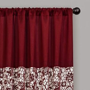 Lush Decor Estate Garden, Curtain Panel, Red 54.00" x 1.00"