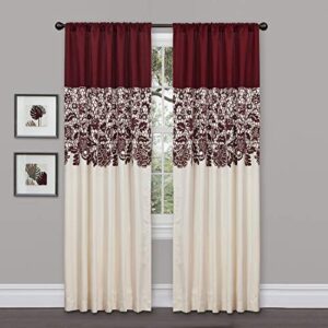 lush decor estate garden, curtain panel, red 54.00" x 1.00"