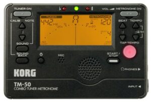 korg tm50bk instrument tuner and metronome, black