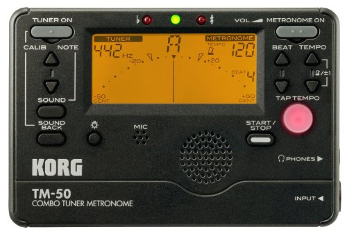 Korg TM50BK Instrument Tuner and Metronome, Black