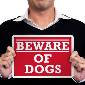 SmartSign "Beware of Dogs" Sign | 7" x 10" Aluminum