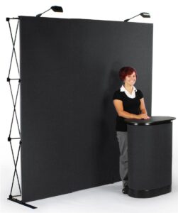 displays2go trade show display booth, straight 88 inch wall - hook & loop fabric panels (tepuv8ks)