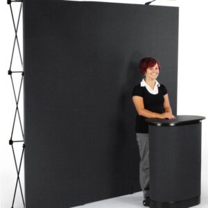 Displays2go Trade Show Display Booth, Straight 88 Inch Wall - Hook & Loop Fabric Panels (TEPUV8KS)