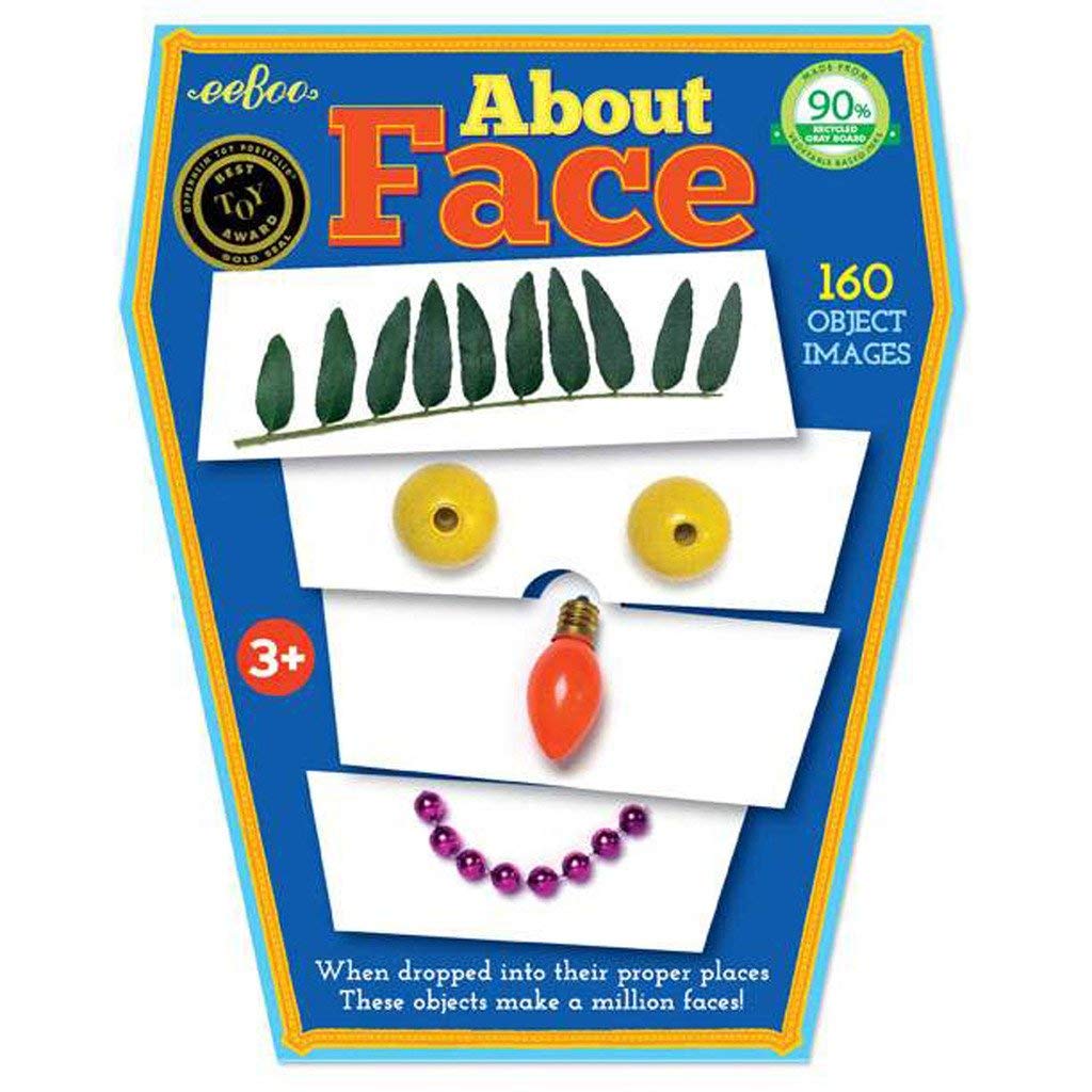 eeBoo: About Face, Over 160 Photographed Found Objects Help Create Fun Faces, Endless Possibilities with This Creative Set, Mix and Match for More Fun, for Ages 3 and up