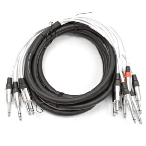 seismic audio - sast-4-8-15 - 4 channel 1/4" trs insert snake cable to 8 1/4" ts - 15 feet