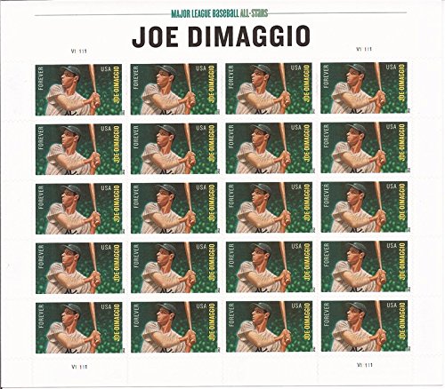 Joe Dimaggio U.S. Forever Sheet of 20 Forever Stamps Scott 4697