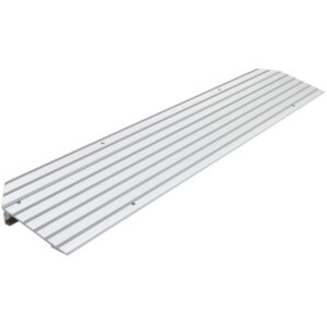 silver spring 1-1/4" high aluminum mobility threshold ramp for wheelchairs, scooters, and power chairs