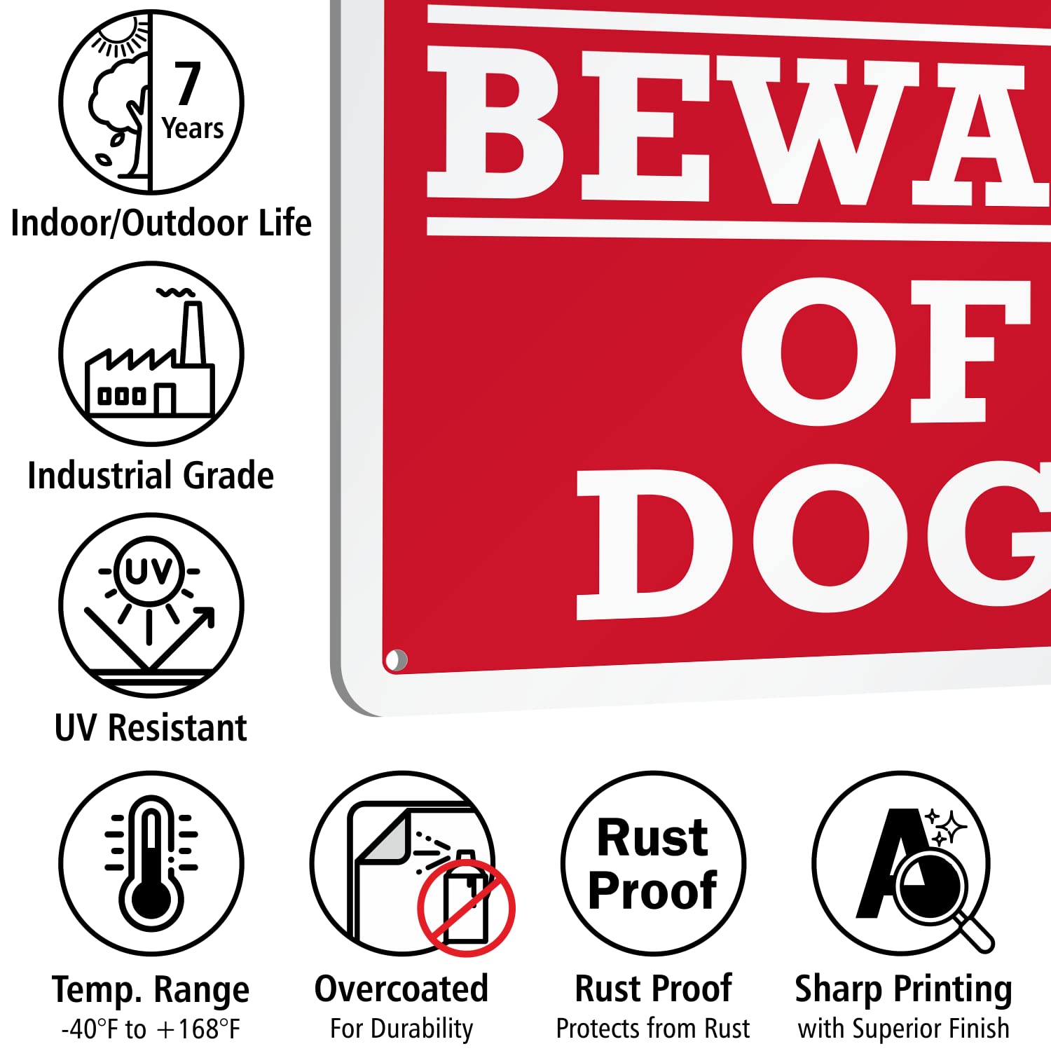 SmartSign "Beware of Dogs" Sign | 7" x 10" Aluminum