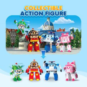 Robocar Poli Amber Transforming Robot, 4" Transformable Action Toy Figure Vehicles Gift Guide for Kids, Emergency Vehicle Playset, Holiday Birthday Rescue Car Toys Gift for Boys Girls Age 1 2 3 4 5