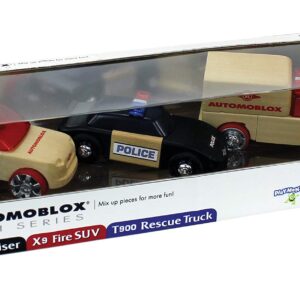 Automoblox Mini Rescue Pack — Wooden Mix-and-Match Vehicles — Build and Rebuild — Ages 4+