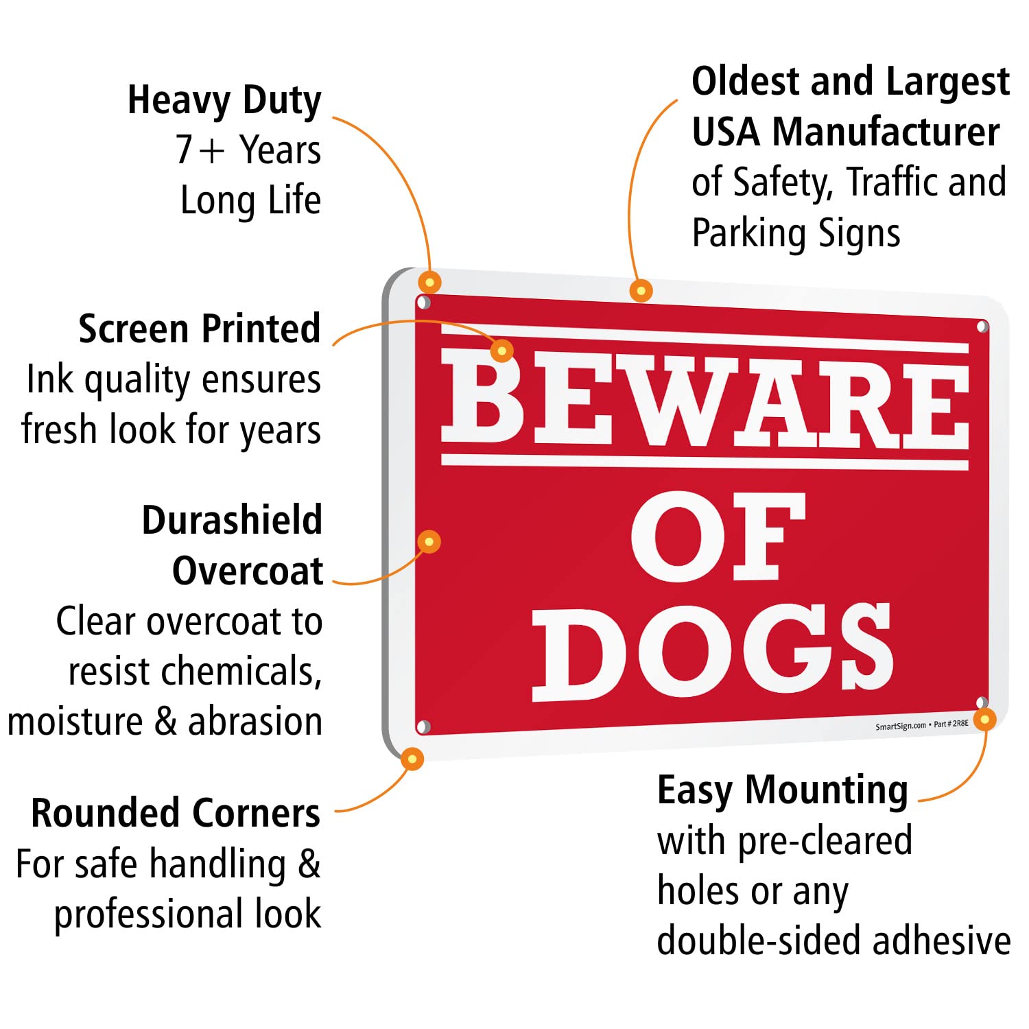 SmartSign "Beware of Dogs" Sign | 7" x 10" Aluminum