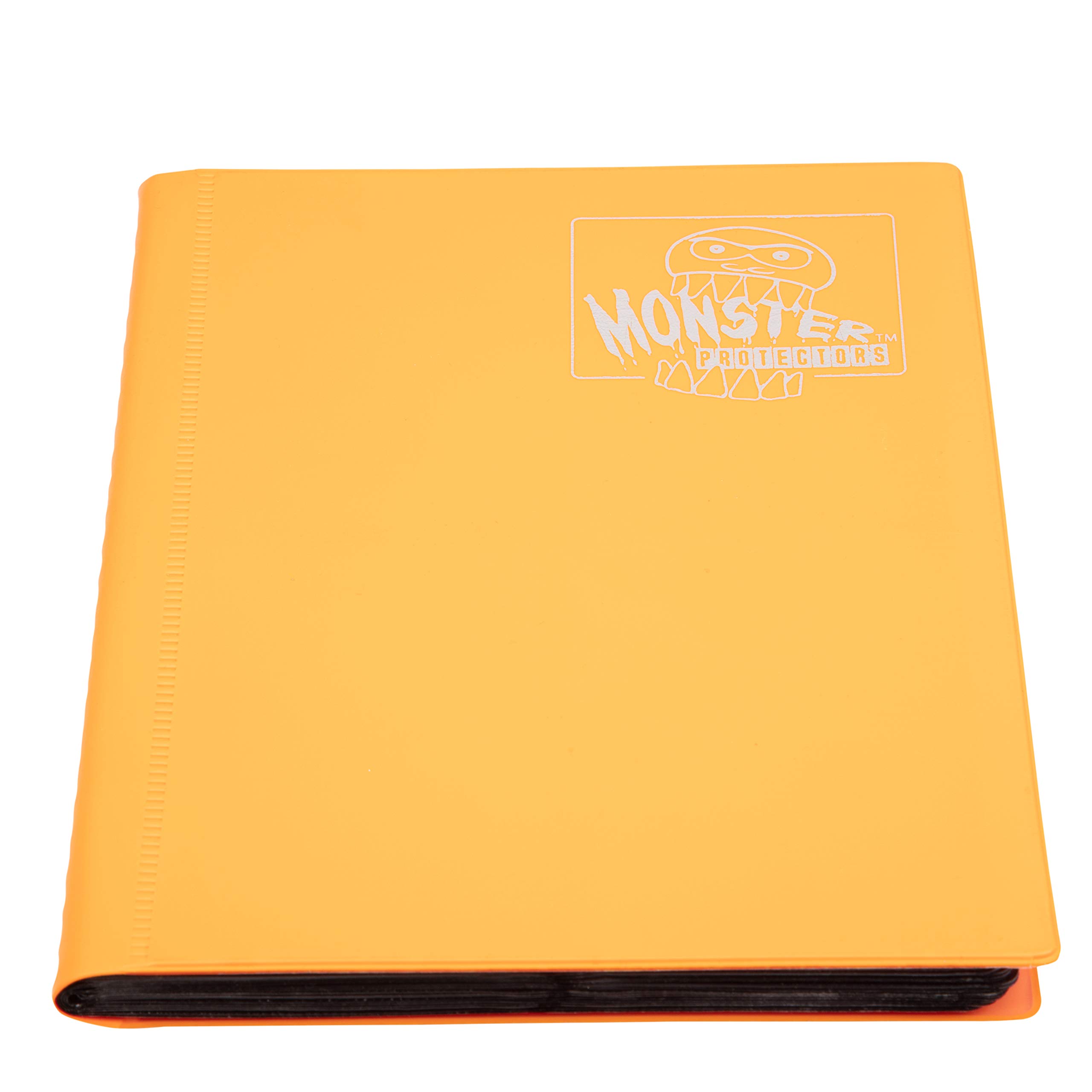 Monster 4 Pocket Trading Card Binder - Matte Orange Album, Anti-Theft & Anti-Drop TCG Protection w Side Loading Padded Pockets, Double Sided, Holds 160 Cards, For Sports, Gaming, Kpop, Christmas Gift