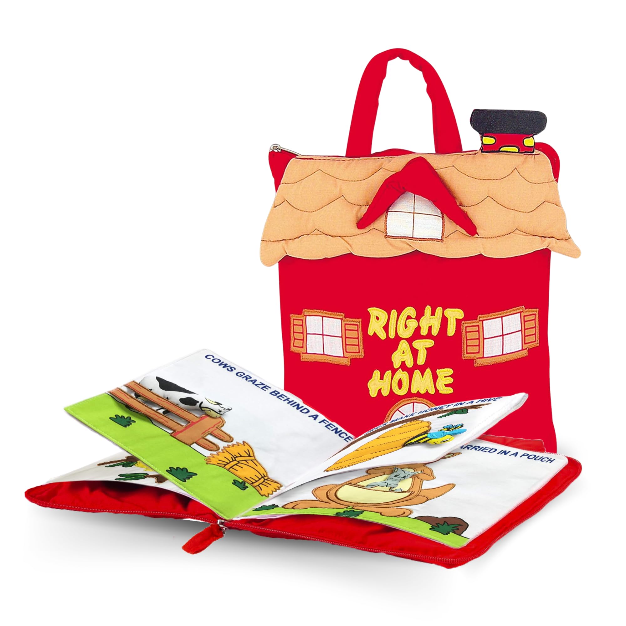 Pockets of Learning Right at Home Quiet Book, Animal Activity Busy Book for Toddlers and Children