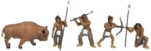 woodland scenics sp4444 1.5-inch scene setters figurine, natives/buffalo, 5/pack