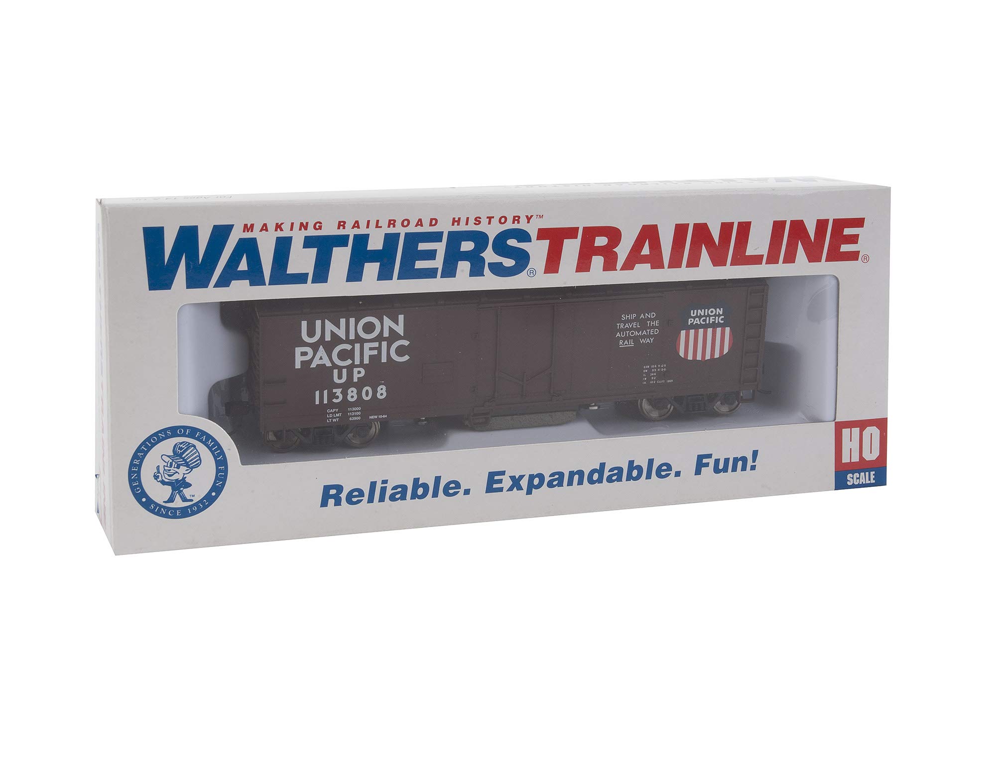 Walthers Trainline 40' Plug-Door Track Cleaning Boxcar - Union Pacific #113808 HO Scale