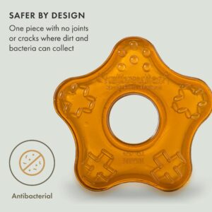 Natursutten Starfish Teether - Baby Teething Toys - Eco-Friendly Natural Rubber, PVC & 100% BPA-Free - Danish Design Baby Toys - Made in Italy Yellow