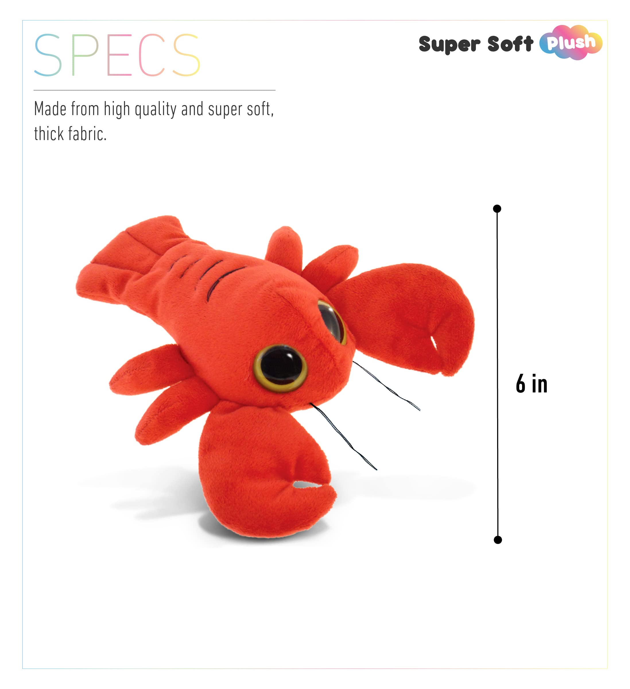 DolliBu Red Lobster Stuffed Animal - Super Soft Big Eyes Lobster Plush, Ocean Stuffed Animal Plush Toy for Boys and Girls, Perfect Red Stuffed Animal Lobster Gift for Kids, Teens, and Adults -6 Inches