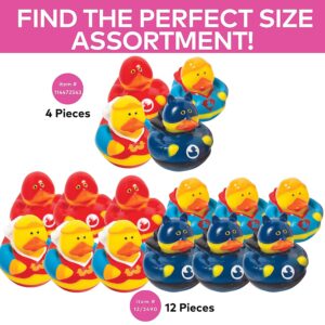 Fun Express Superhero Rubber Duckies (1 dz) Superhero Themed Party Favors, Character Toys, Rubber Duckies