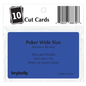 Brybelly Set of 10 Yellow Plastic Poker Size Cut Cards