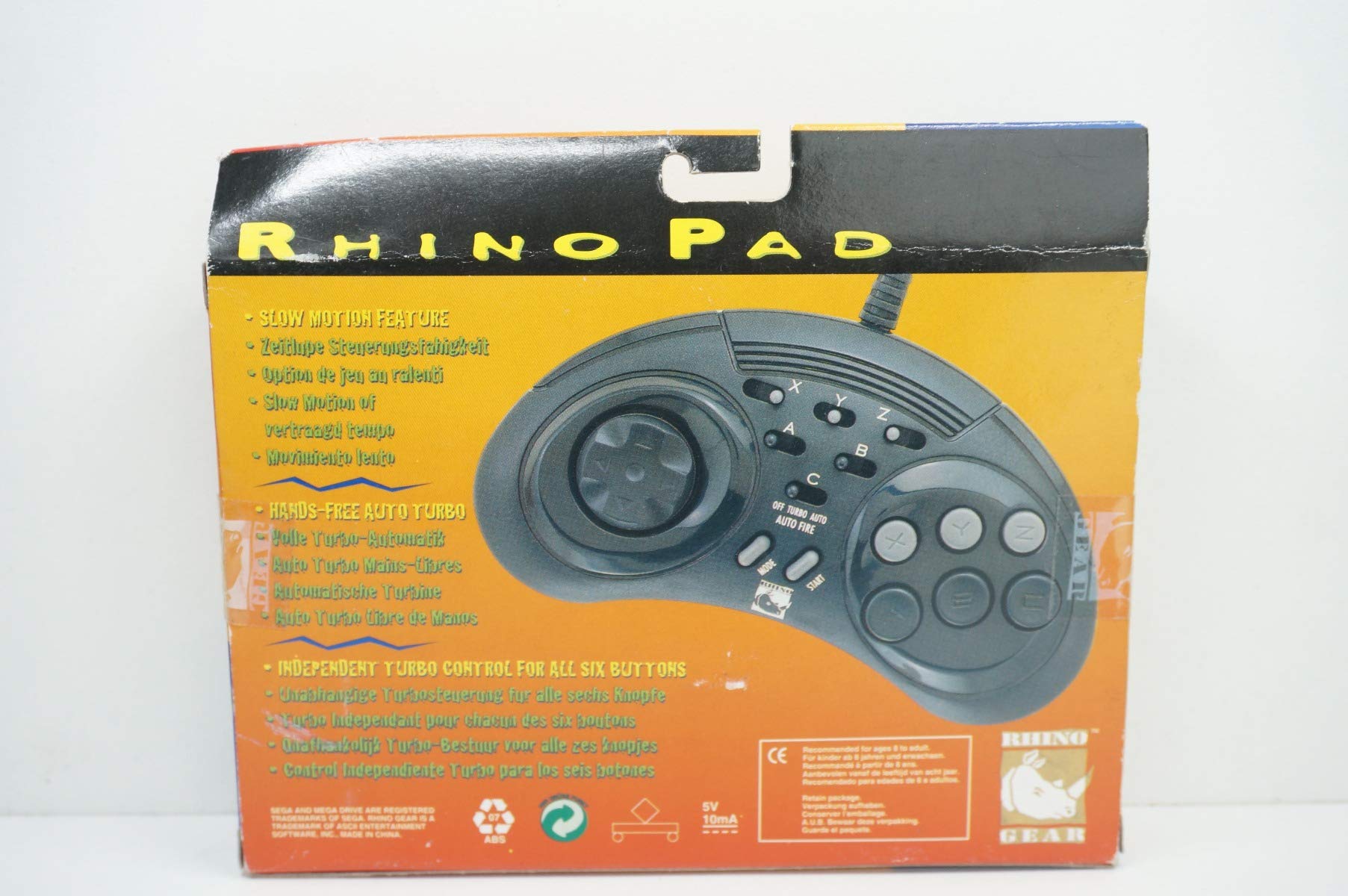 Sega Genesis controller - Rhino Pad (6 buttons with turbo fire feature)