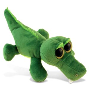 DolliBu Green Alligator Stuffed Animal - Super Soft Alligator Plush, Huggable Big Eyes Plush Animal Alligator Toy, Wild Animal Gator Plush, Cute Stuffed Animal Gift for Kids and Adults - 6 Inches