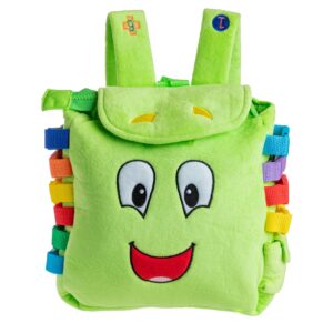 buckle toys - buddy activity backpack - educational pre-k learning activity toy - zippered pouch for storage - great gift for toddlers and kids