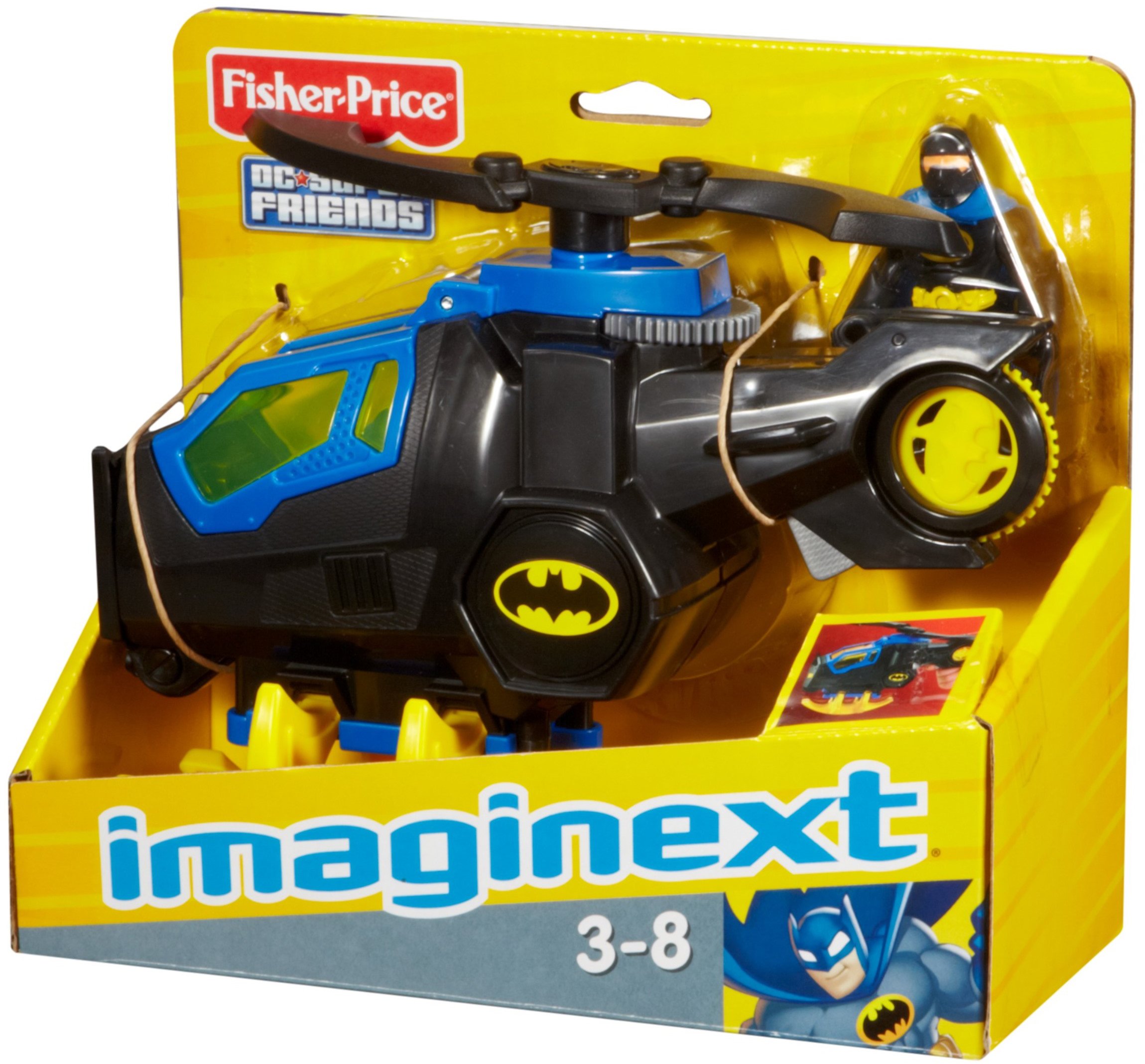 Fisher-Price Imaginext DC Super Friends Batman Toy Batcopter Helicopter & Figure Set for Preschool Pretend Play Kids Ages 3+ Years