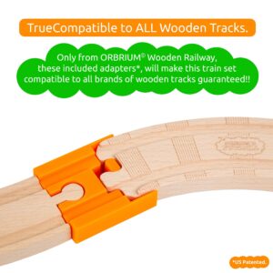 Orbrium Toys 110 Pcs Wooden Train Track Expansion Pack Compatible with Thomas Wooden Train, Brio, Thomas The Tank Engine