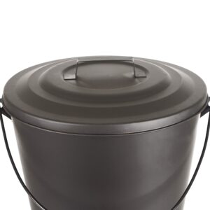 Pleasant Hearth Fireplace Ash Bucket with Lid,Black