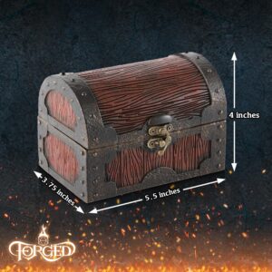 Forged Dice Co. Mimic Chest Dice Storage Box - Holds up to 35 DND Dice or 5 Polyhedral Dice Sets - Great DND Gifts for Men & Compatible with Dungeons & Dragons