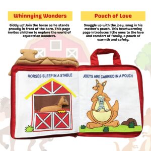 Pockets of Learning Right at Home Quiet Book, Animal Activity Busy Book for Toddlers and Children