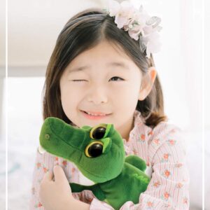 DolliBu Green Alligator Stuffed Animal - Super Soft Alligator Plush, Huggable Big Eyes Plush Animal Alligator Toy, Wild Animal Gator Plush, Cute Stuffed Animal Gift for Kids and Adults - 6 Inches