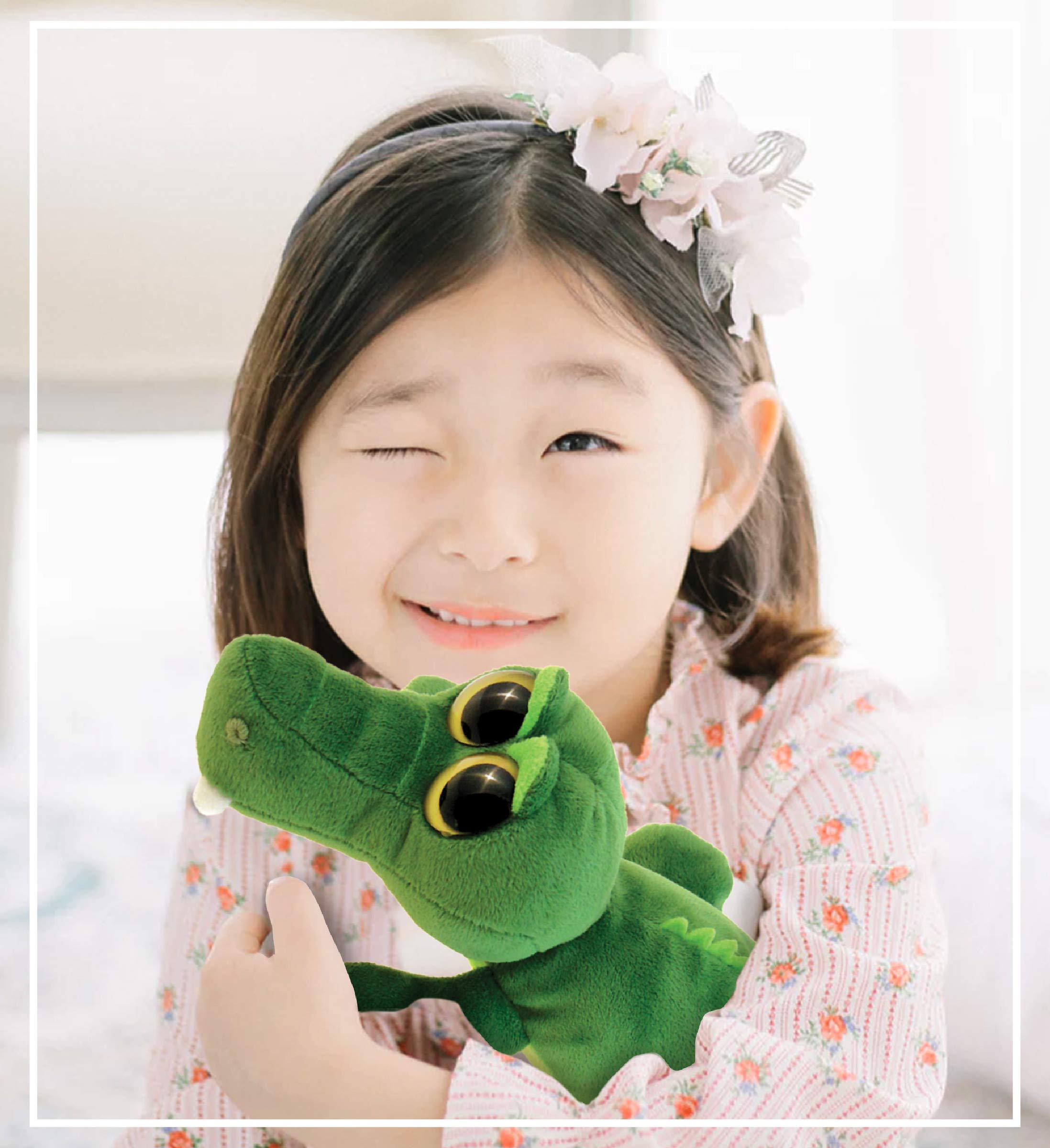 DolliBu Green Alligator Stuffed Animal - Super Soft Alligator Plush, Huggable Big Eyes Plush Animal Alligator Toy, Wild Animal Gator Plush, Cute Stuffed Animal Gift for Kids and Adults - 6 Inches