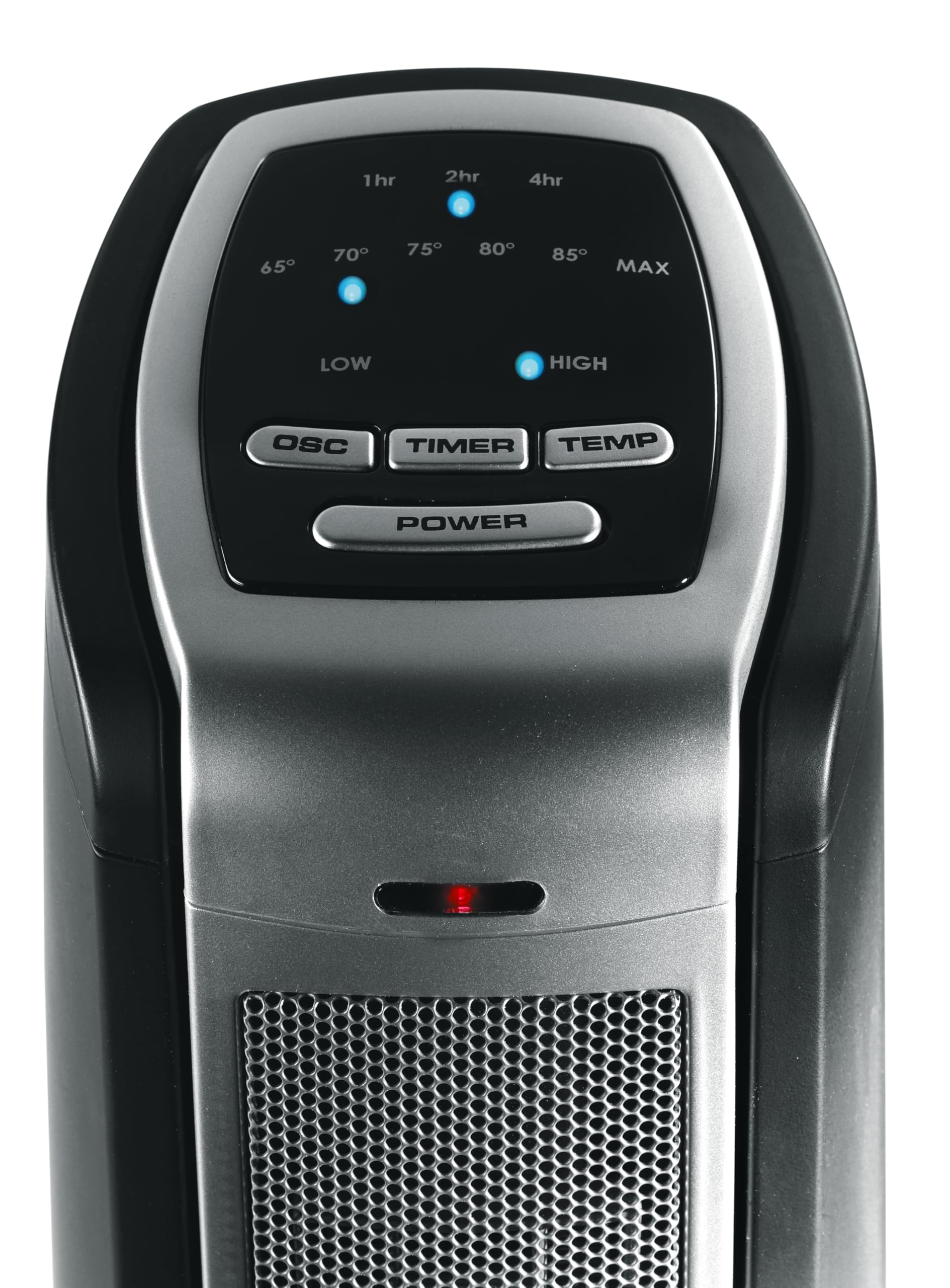 Lasko Portable Electric 1500 Watt Indoor Oscillating Tower Ceramic Space Heater with Adjustable Thermostat, Remote, and Timer, Silver