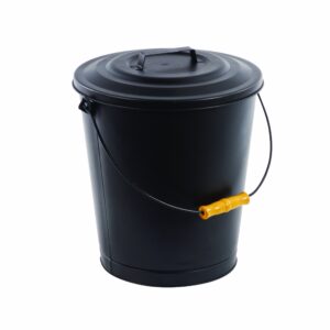 pleasant hearth fireplace ash bucket with lid,black