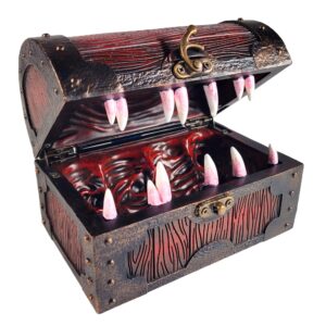 forged dice co. mimic chest dice storage box - holds up to 35 dnd dice or 5 polyhedral dice sets - great dnd gifts for men & compatible with dungeons & dragons