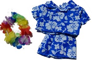 hawaiian boy w/flower lei teddy bear clothes fits most 14"-18" build-a-bear and make your own stuffed animals