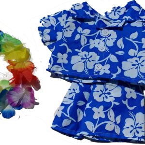 Hawaiian Boy w/Flower Lei Teddy Bear Clothes Fits Most 14"-18" Build-a-Bear and Make Your Own Stuffed Animals