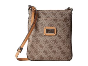 guess women's scandal mini crossbody brown crossbody bag