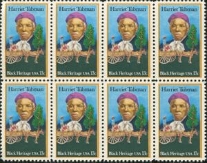 harriet tubman ~ abolitionist ~ black heritage ~ black history ~ abolutionist #1744 block of 8 x 13¢ us postage stamps