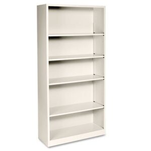 hon - metal bookcase, 5 shelves, 34-1/2w x 12-5/8d x 71h, putty - sold as 1 each - 34-1/2w x 12-5/8d. shelves adjust in 1/2" increments.