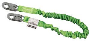 honeywell 216m-z7/6ftgn miller single leg z7 maynard ii shock absorbing lanyard with locking snap hooks, warning flag and red core wear indicator, 6', green