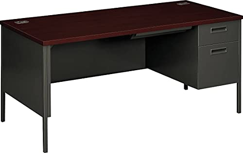 Metro Classic Computer Desk with Right Pedestal L-Workstation Computer Desk Finish: Mahogany, Orientation: Right